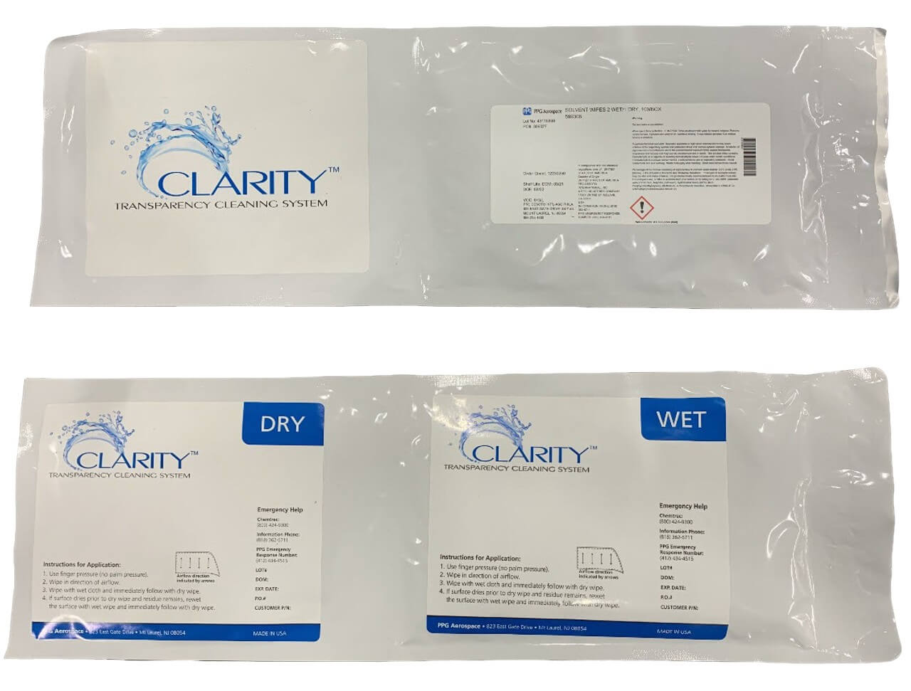 Clarity® Aircraft Transparency Cleaning System - 100 Wipes / Box - PPG ...